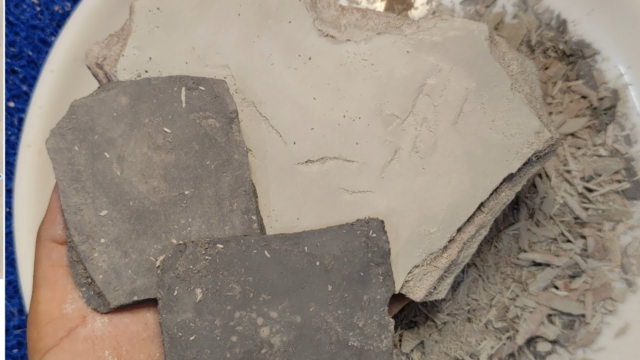 White and black slate shale stones - wet cleaning video -- Re-upload ...