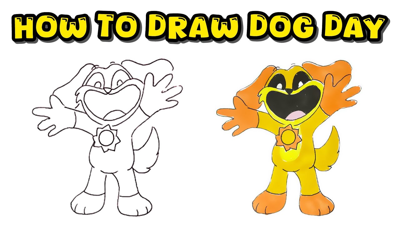 How to Draw DogDay from Poppy Playtime – Step By Step Colorful Guide ...