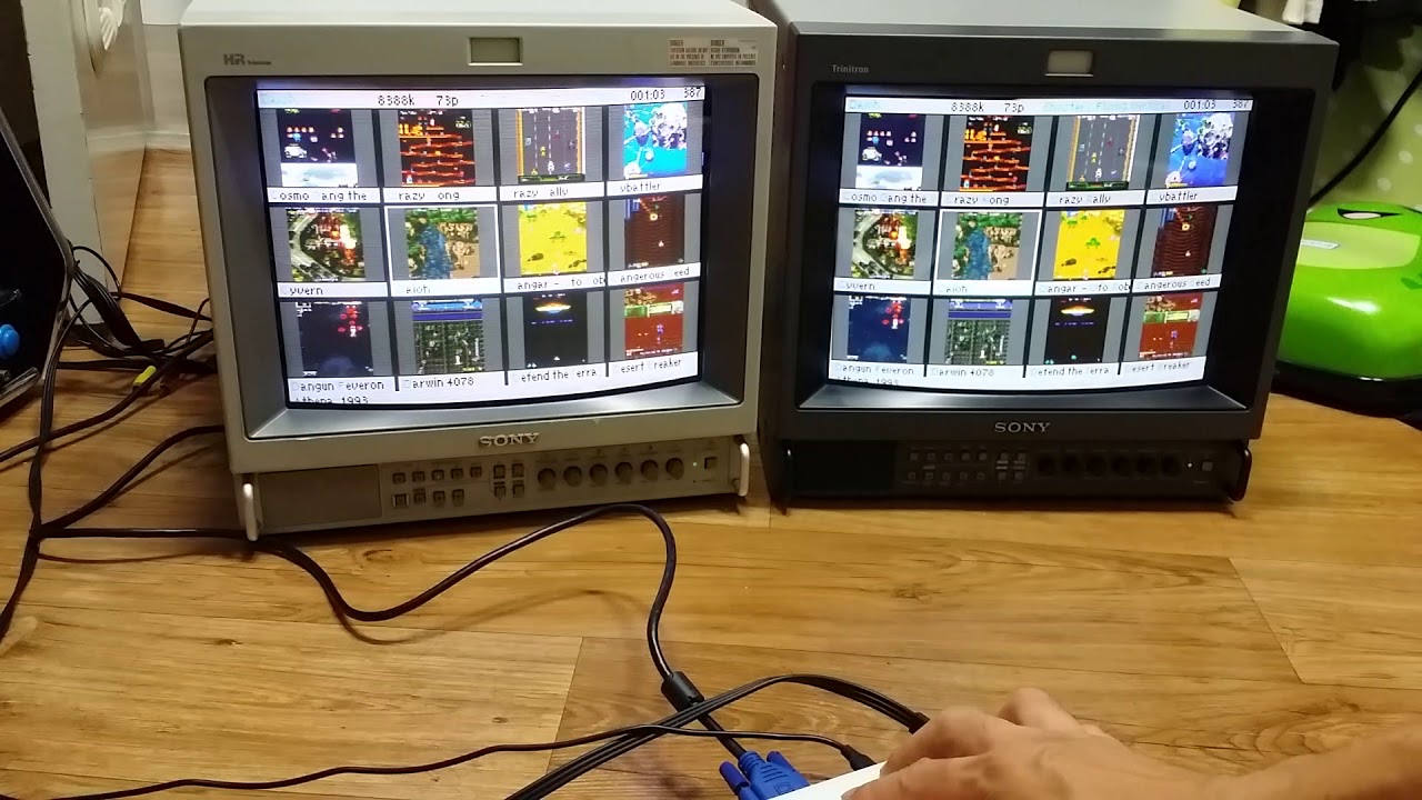 Raspberrypi 15khz 240p Double monitor pvm series - YouTube