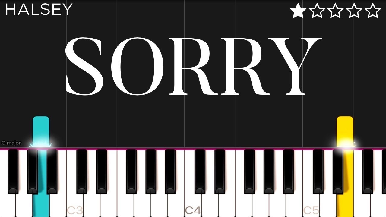 Halsey - Sorry | EASY Piano Tutorial - YouTube