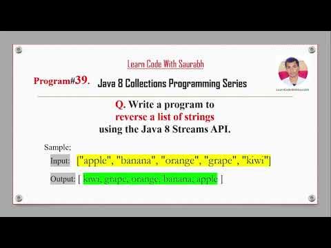 Java Interview Questions and Answers Q39 Reverse a List of Strings using Java 8 Stream API - YouTube
