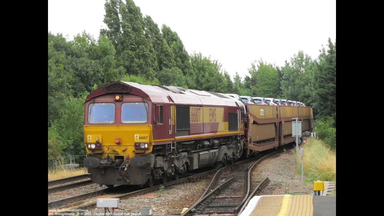 EWS (DBS) Class 66107 with STVA car train @ Gospel Oak (GB) 31-07-2013 ...
