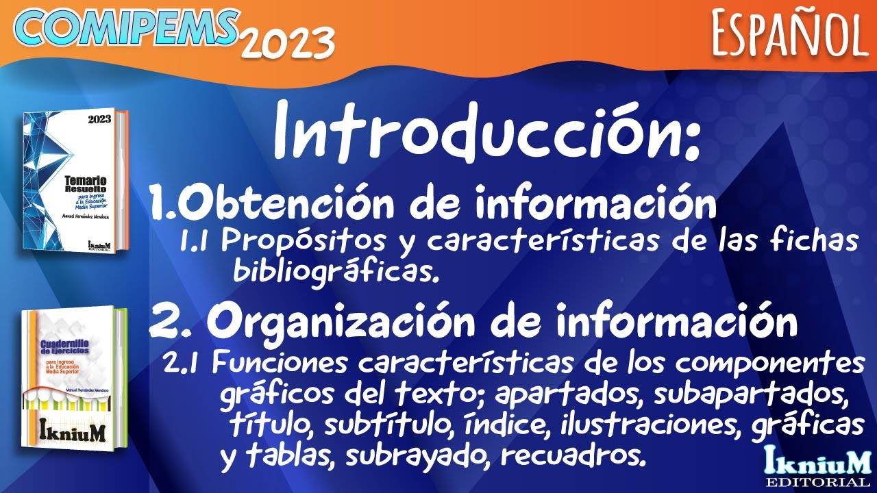 Fichas bibliográficas, apartados, subapartados, títulos, subtítulos ...