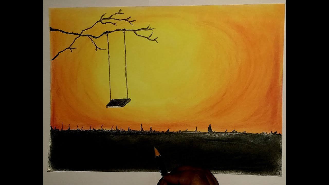Easy Steps To Draw a Mesmerizing Yellow Sky Using Dry Pastel. - YouTube