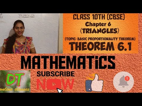 Basic Proportionality theorem(TRIANGLE)[BPT] ||CLASS 10th maths, CBSE ...