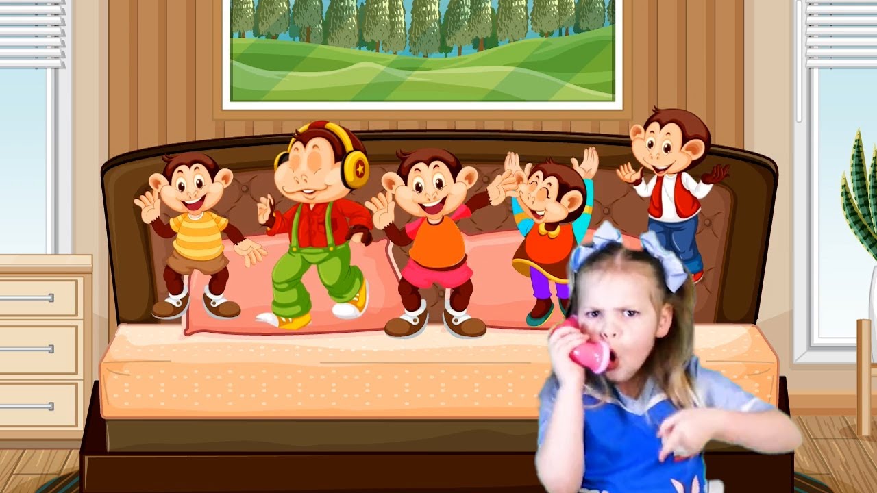 5 little monkeys jumping on the bed - YouTube