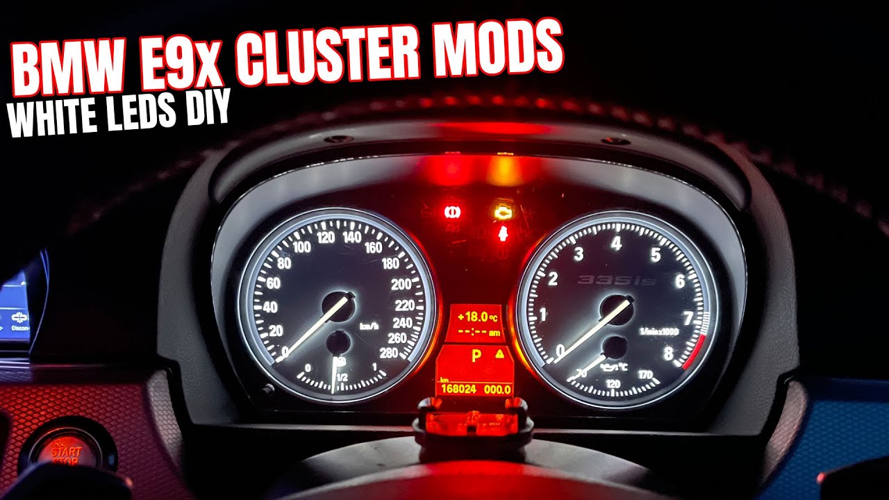 BMW E9x 335i WHITE LED CLUSTER MOD: DIY - YouTube