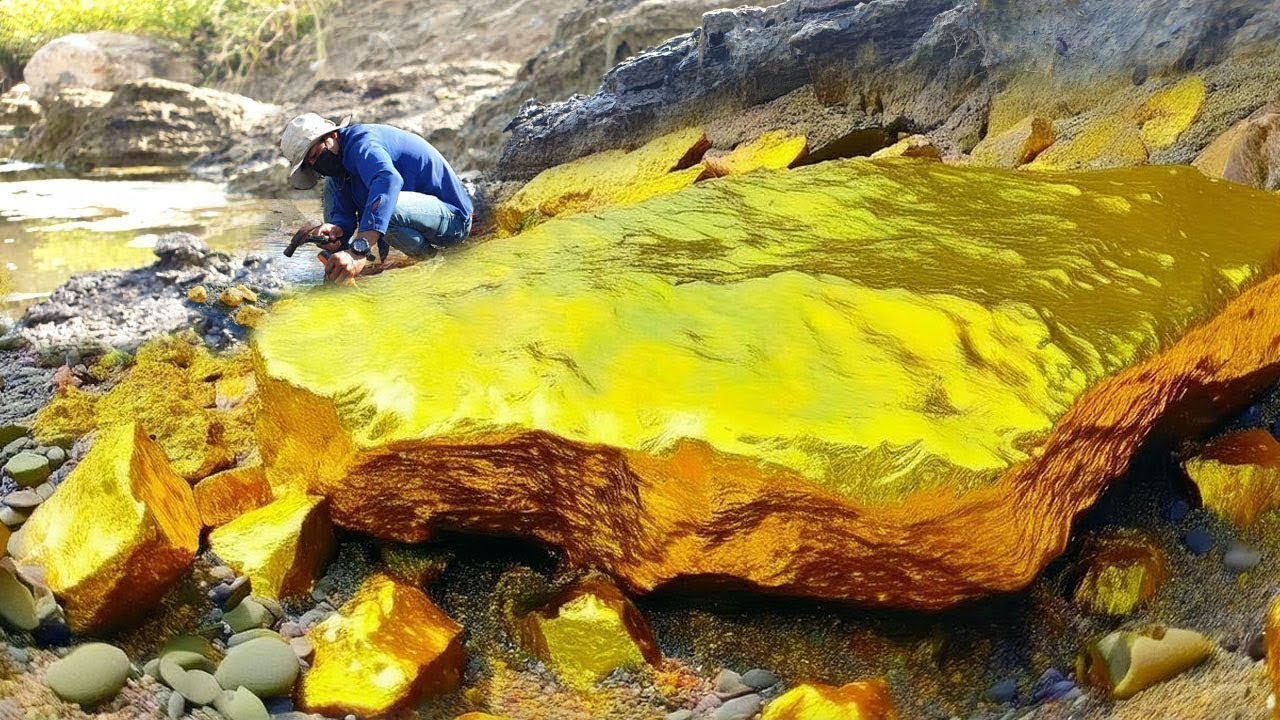 Collect Best Videos! Golden Was Hidden Under rock! Digging for Gold, it ...