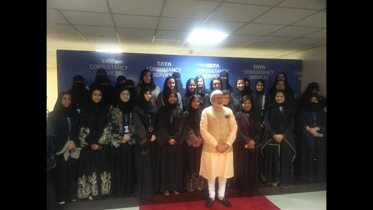 PM Modi at TCS All Women IT & ITES Center in Riyadh, Saudi Arabia - YouTube
