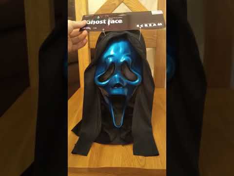 SCREAM Ghostface Blue Metallic Mask Review! - YouTube