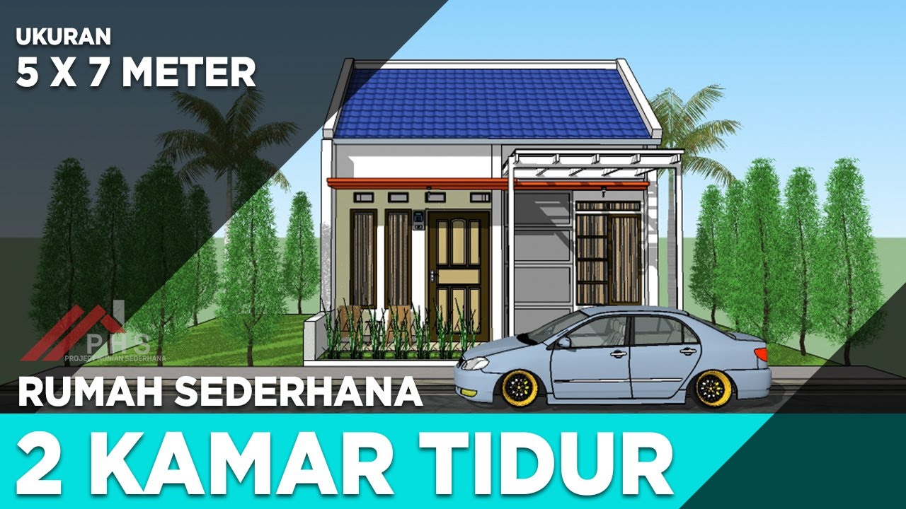 Desain Rumah Tipe 35 tampil Mewah Ukuran Luas Bangunan 5 x 7 Meter ...