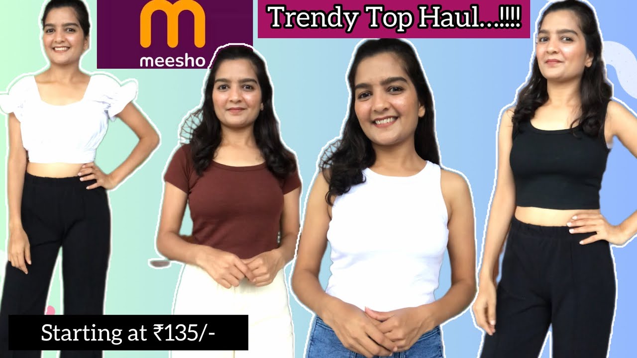 MEESHO Crop Top Haul 🛍|| Everything under Rs. 250/- || Try on Haul ...