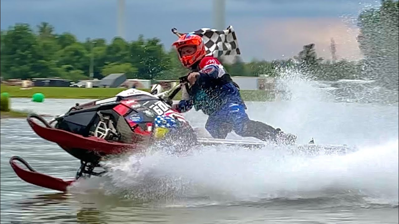 NYSWA Snowmobile Watercross Races at Flatrock July 2023 - YouTube
