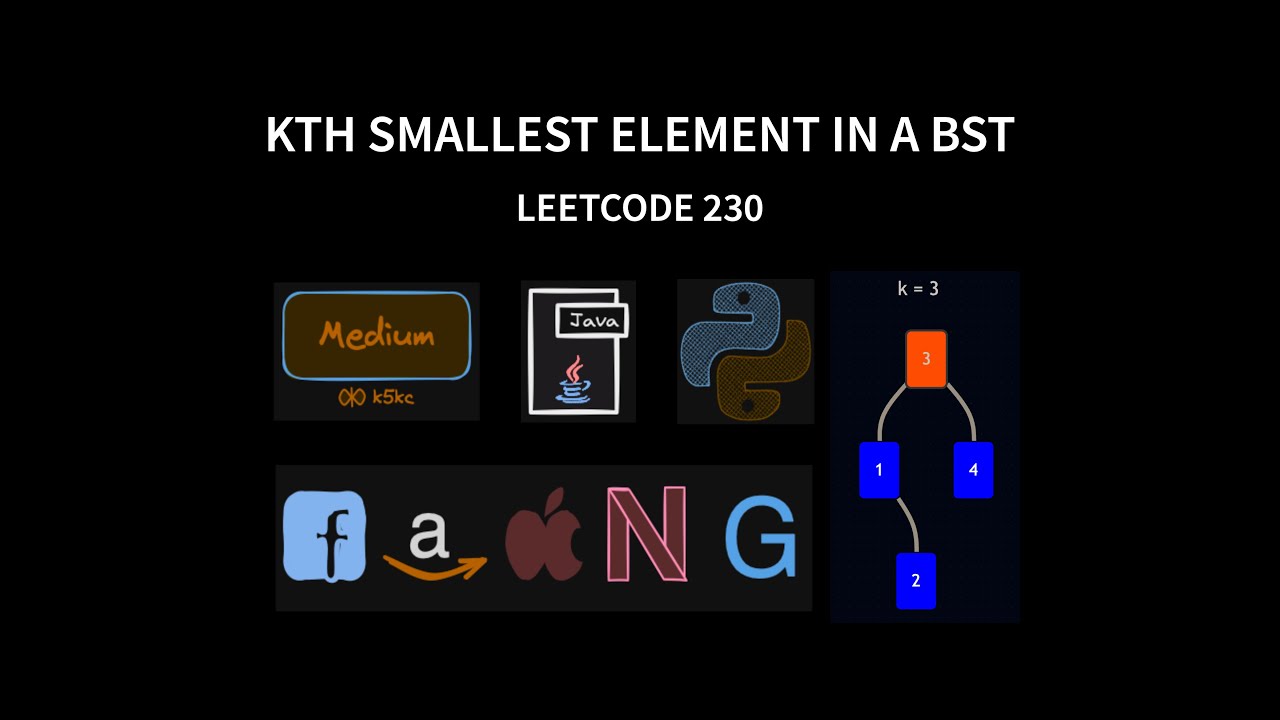 Kth Smallest Element in a BST - Leetcode 230 | 3 Inorder Traversal ...