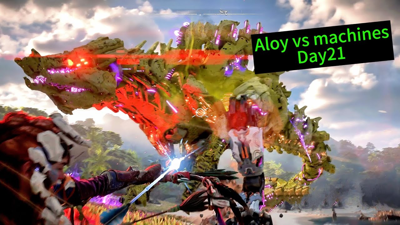 Aloy vs machines Day21 - slaughterspine | HORIZON FORBIDDEN WEST - YouTube