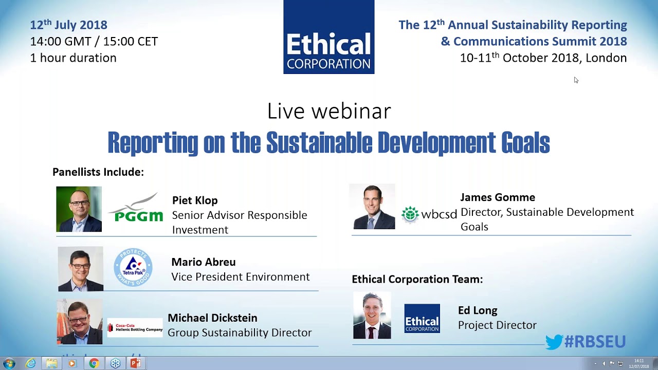 Webinar Recording: Reporting on the Sustainable Development Goals - YouTube