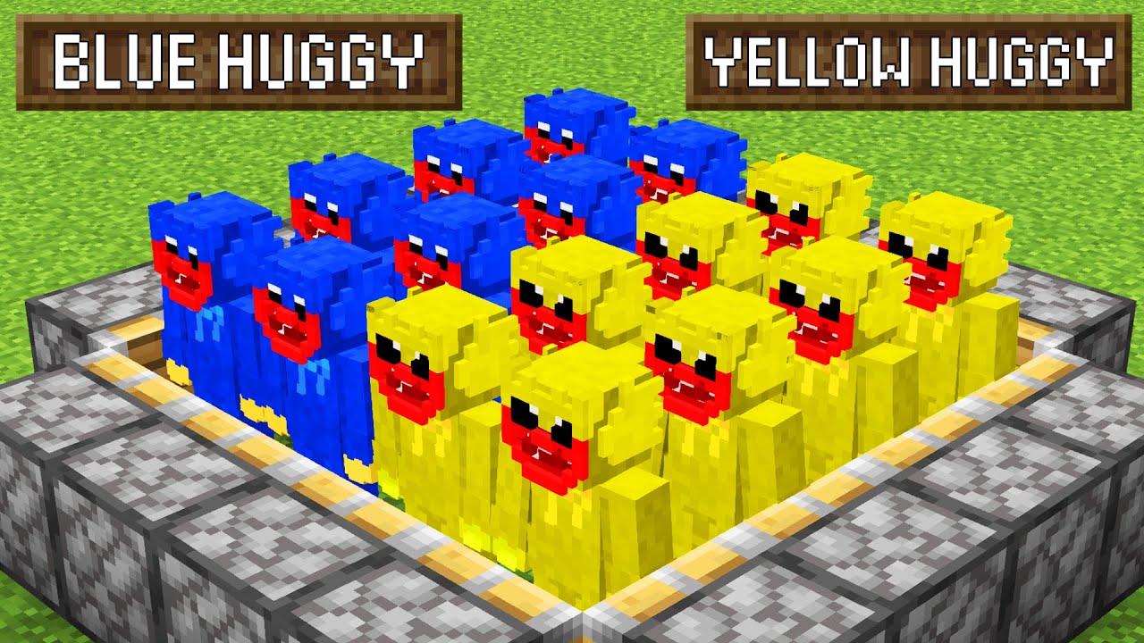 yellow huggy wuggy + blue huggy wuggy = ??? - YouTube