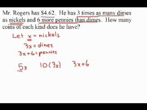 Grade 9 Word Problems Coins Part 2.flv - YouTube