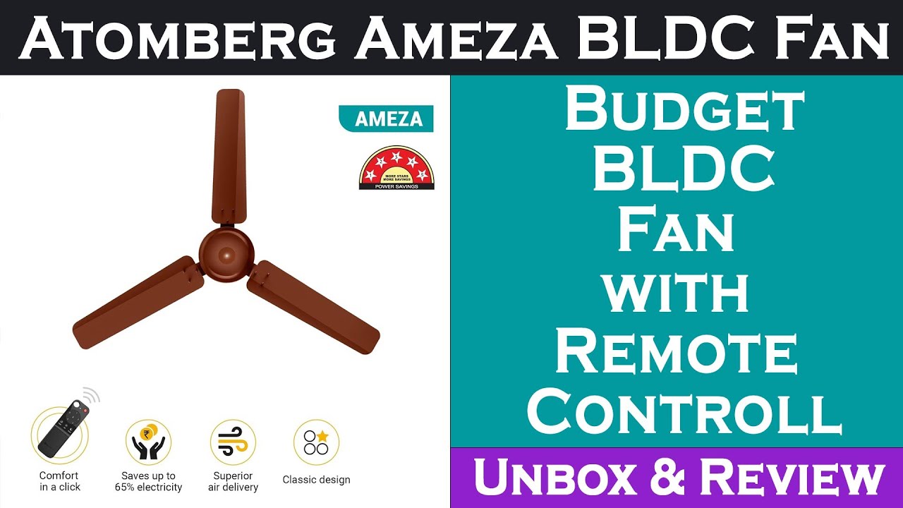 Atomberg Ameza BLDC Ceiling Fan with Remote Control Review - YouTube