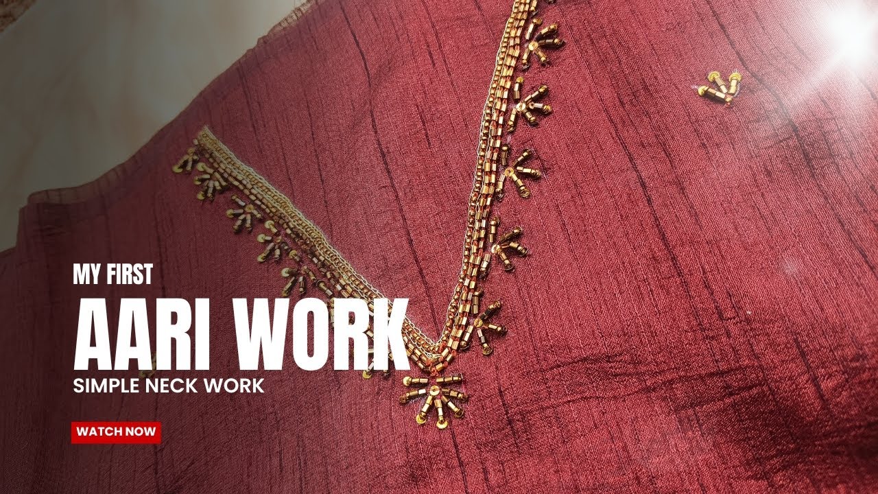 Aari work ... Simple neck design 🪡💓 - YouTube