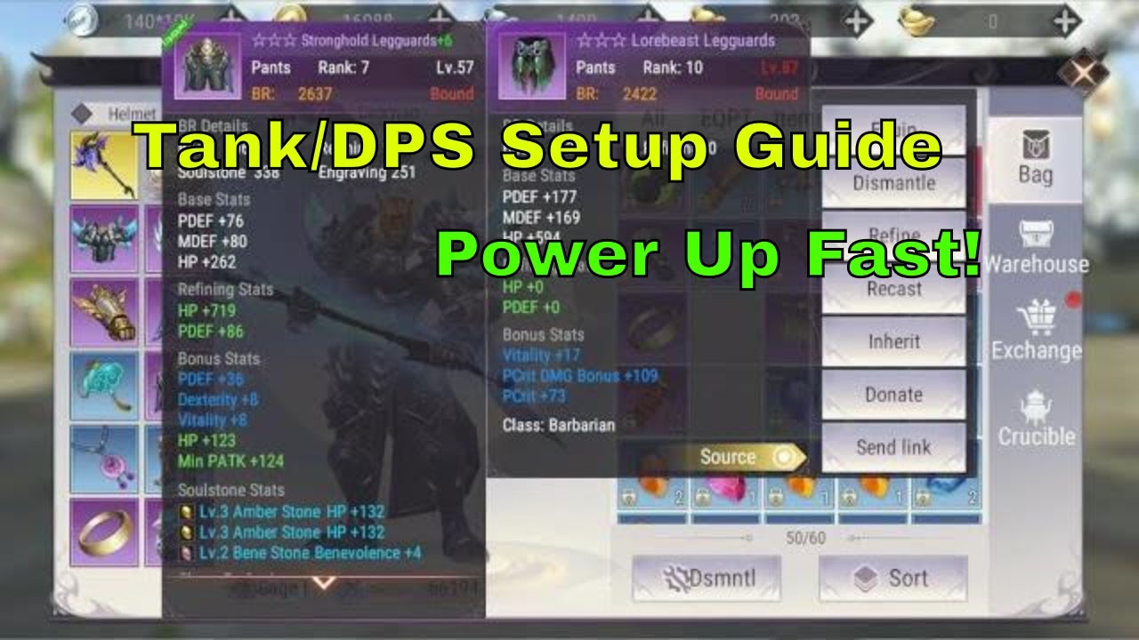 Perfect World Mobile gameplay guide: Tank/DPS Setup & Powering Up Fast ...
