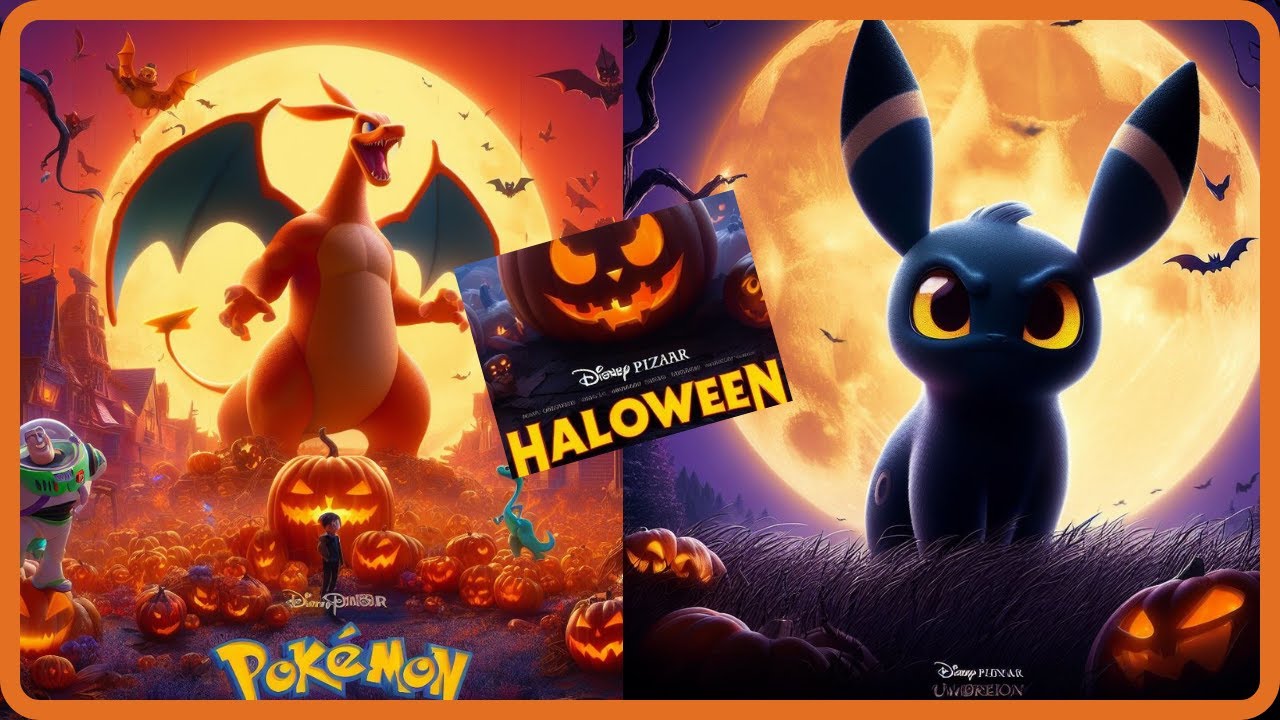 AI Disney Pixar Movie Posters Pokemon Halloween - YouTube