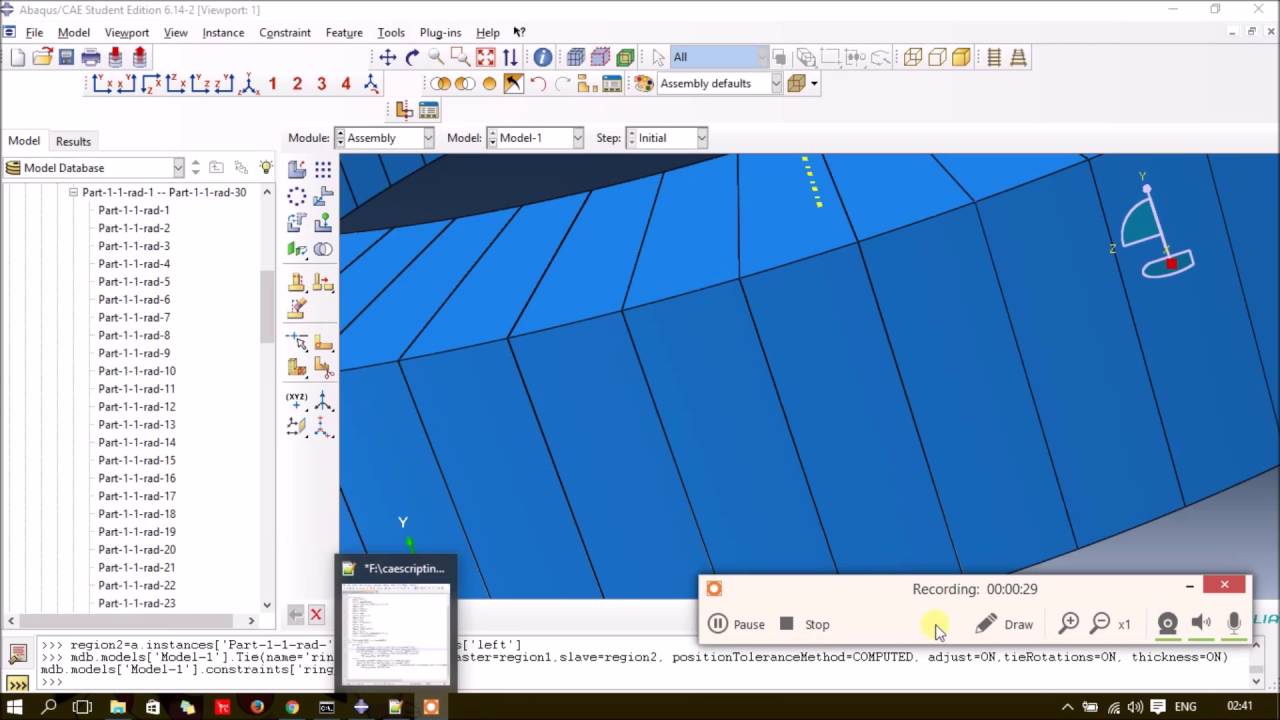 Tieconstraint in Abaqus - YouTube