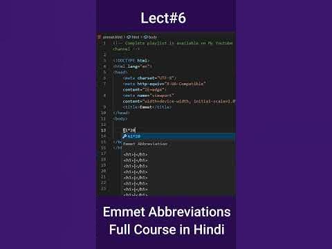 Emmet Abbreviation | Fast Html | lect # 6 | #youtubeshorts #shorts #html #webdevelopment - YouTube