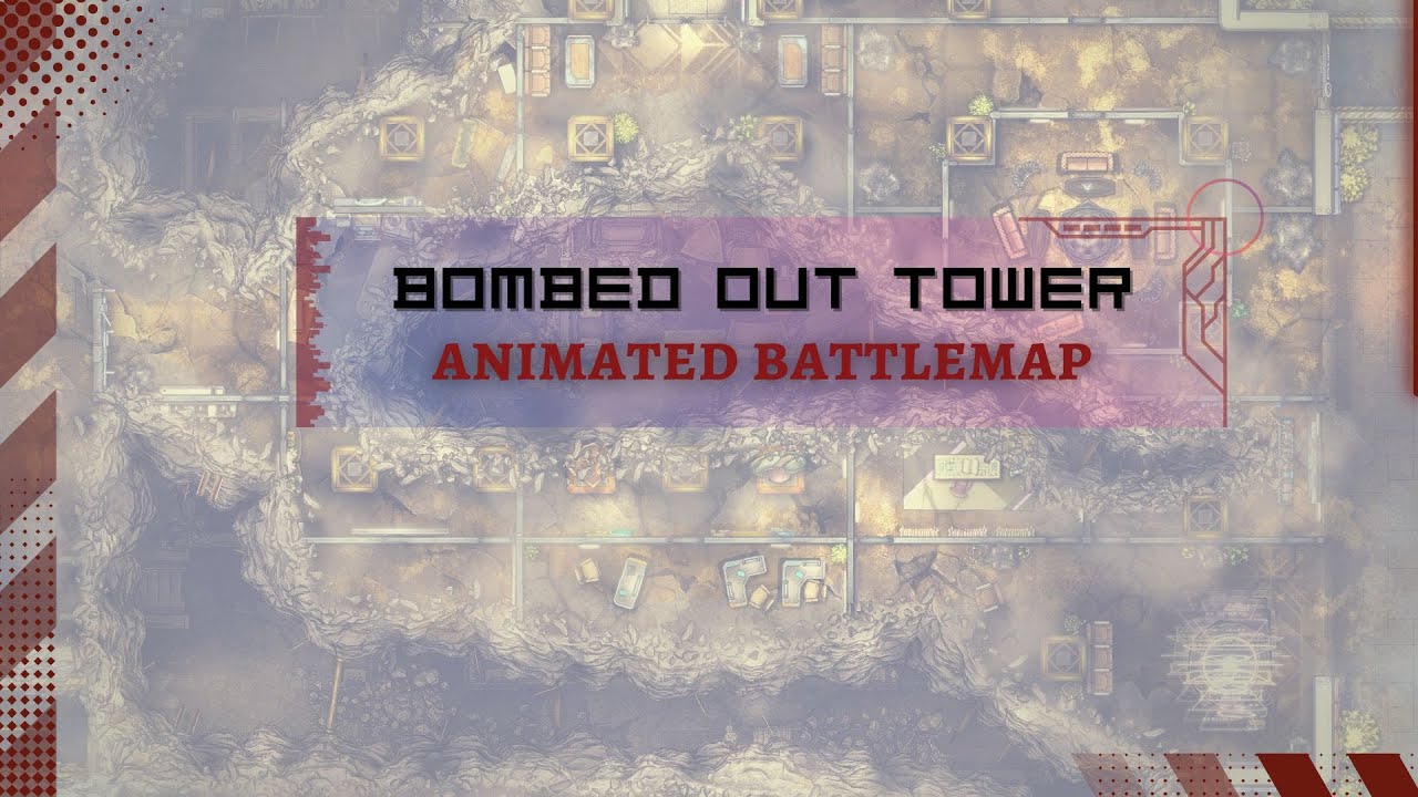 Sci-Fi Animated Battle Map - Bombed Tower Level 1 - YouTube