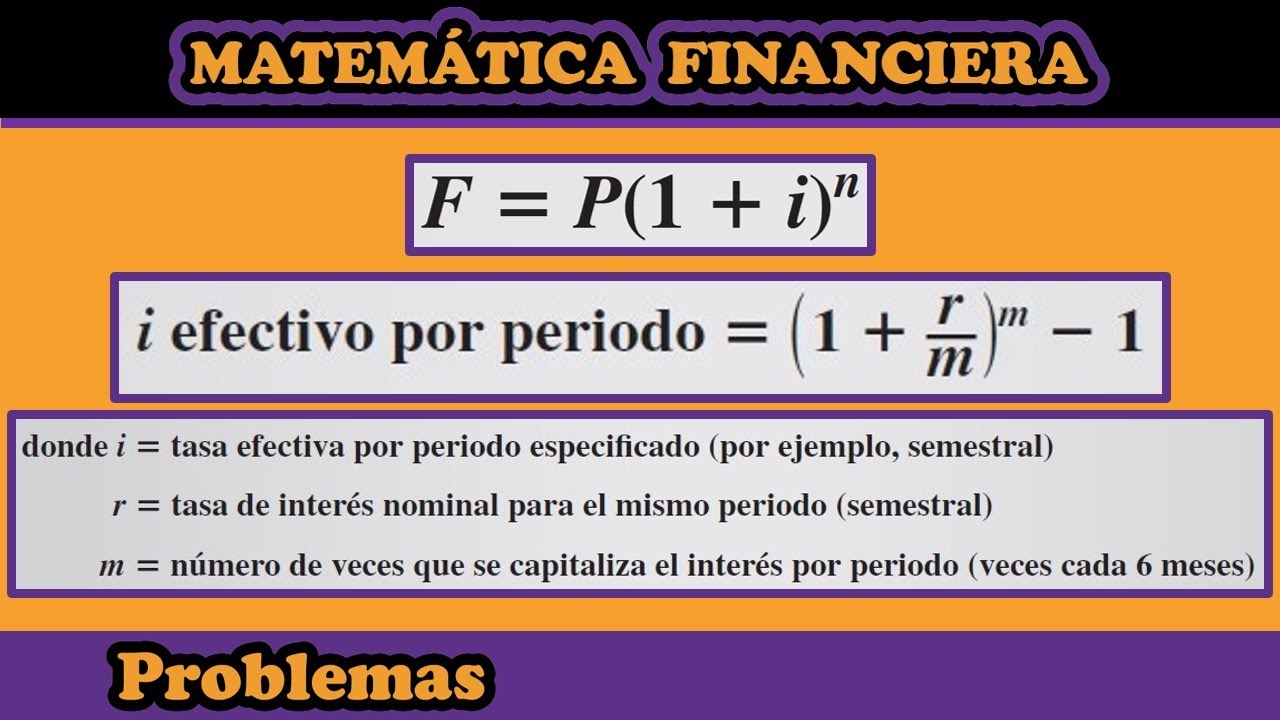 Matemática financiera | Valor futuro | Interés nominal y efectivo ...