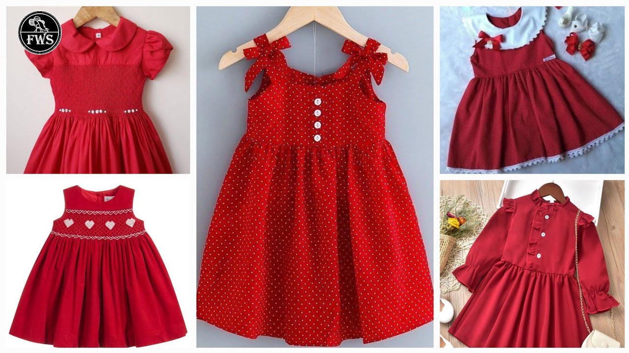 Most Beautiful Red Frocks For Little Girls 2024| Bachon Ky Frock Ke ...
