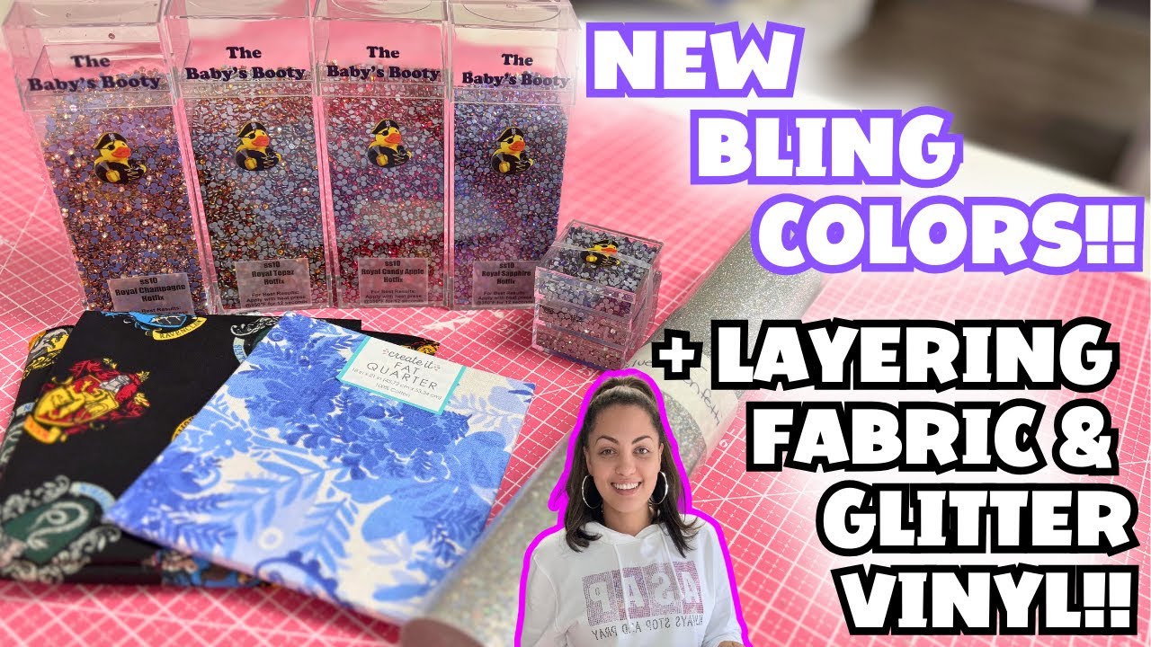 NEW BLING COLORS + LAYERING FABRIC AND GLITTER VINYL | LET'S MAKE SOME ...