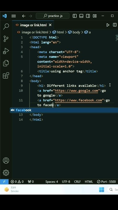 How to create a url links using A href Tag | in vs code.#coding #program #viral #html - YouTube