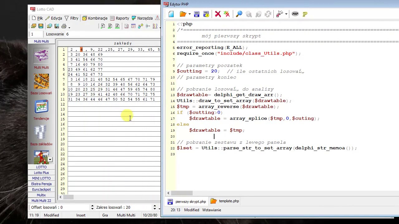 LottoCAD, przykład skryptu PHP - YouTube