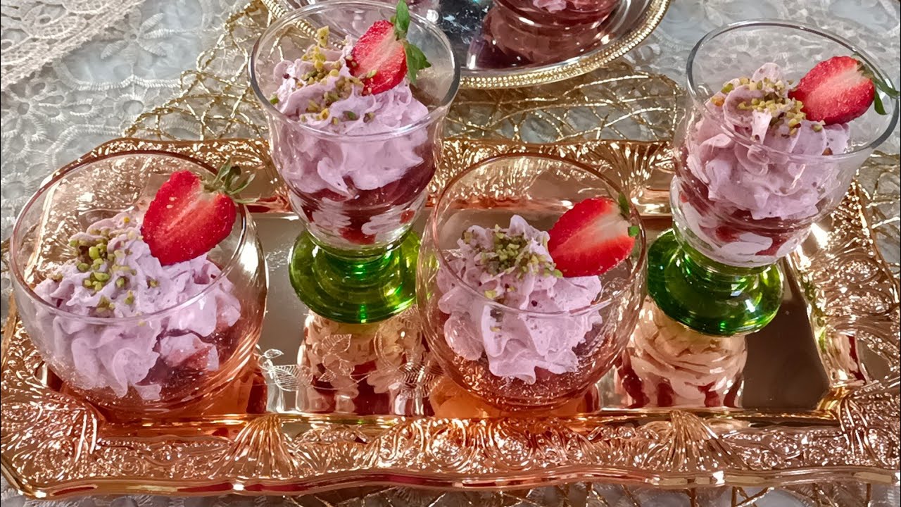 موس الفراوله🍓🍓تحلية راقية من الورشات - YouTube