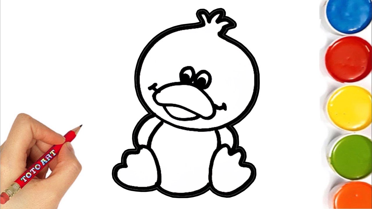 How to draw Cute Fat Duck -Colouring for Kids & Toddlers |Draw, Paint ...