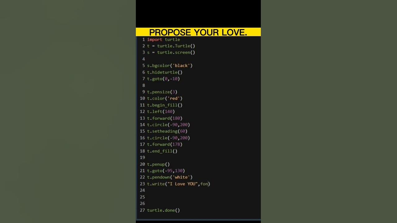 Impress Your Crush Using Python Heart And I Love You Shorts Youtubeshorts Youtube