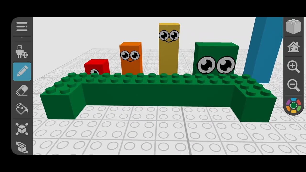 S1 E14 Number blocks draw bricks pattern palace - YouTube