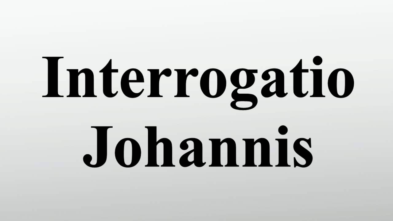 Interrogatio Johannis - YouTube