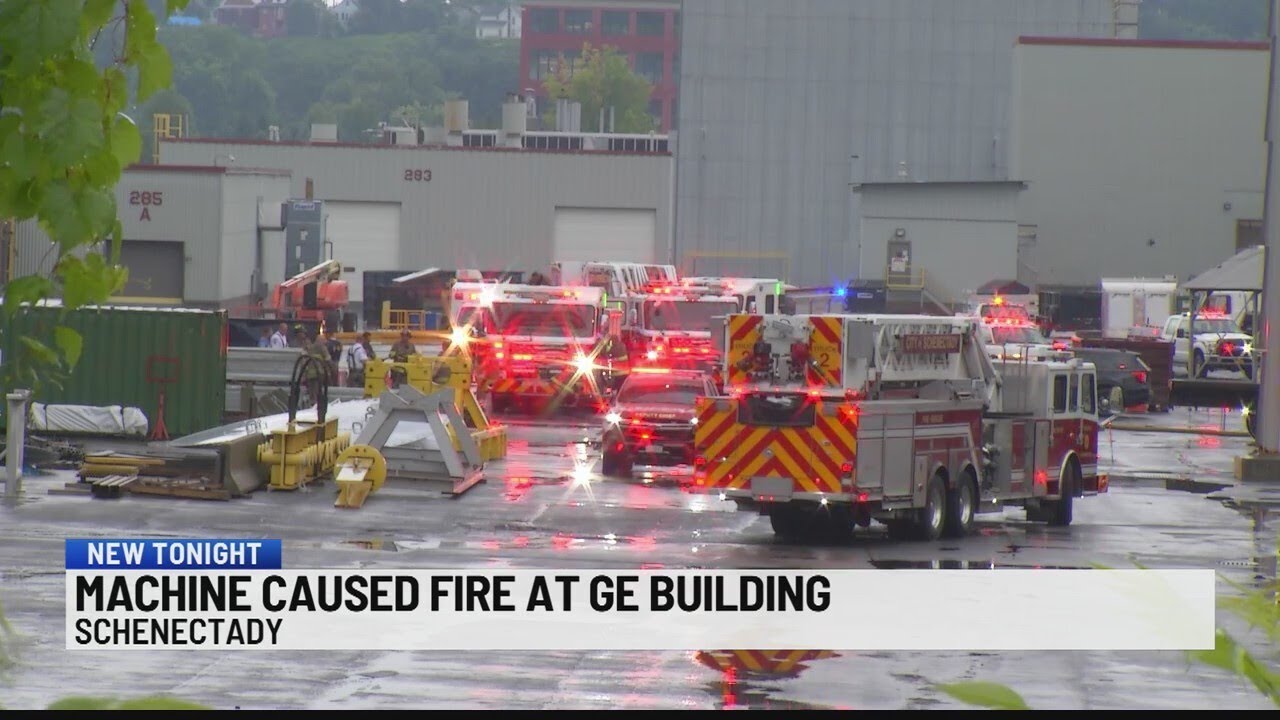 Machine causes fire at GE building in Schenectady - YouTube
