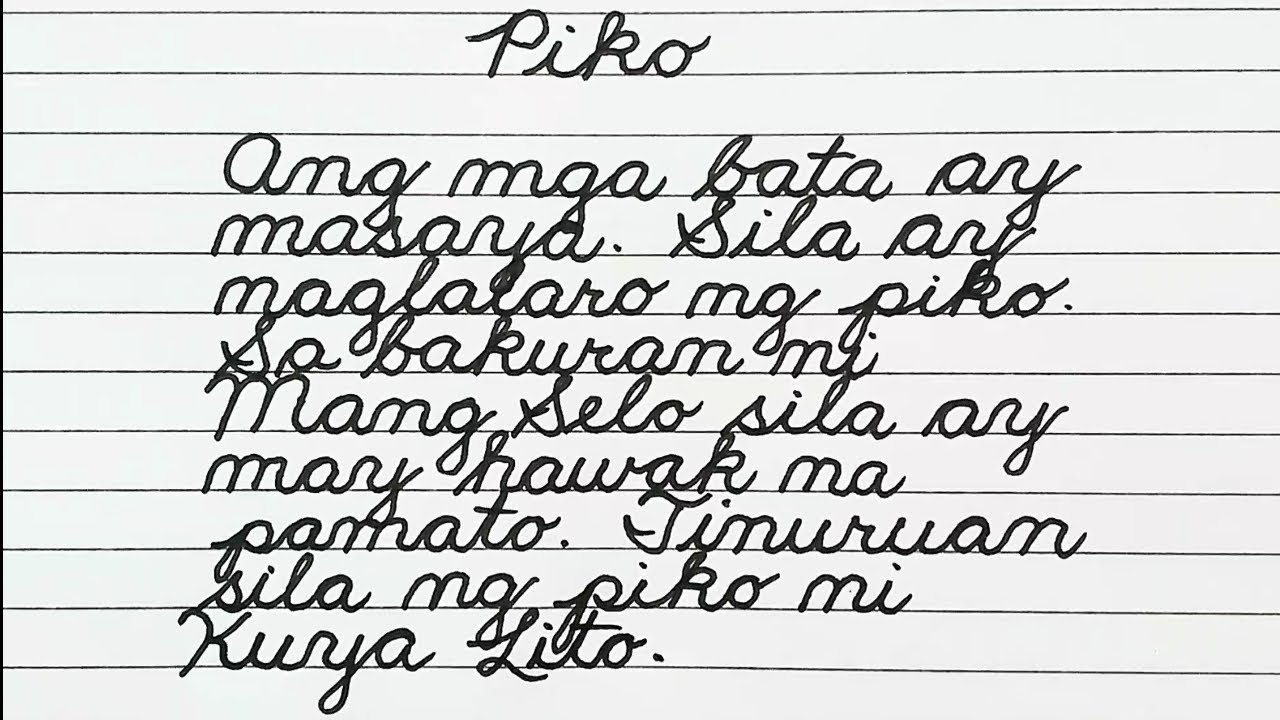 Piko | Cursive Writing Practice | Sulat Dikit Dikit | Kabit Kabit Na ...