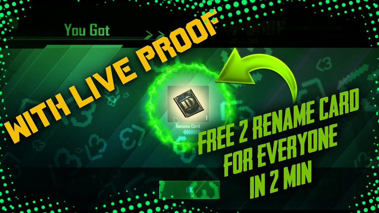 GET 2 FREE RENAME CARD in pubg mobile | how to get rename card in pubg ...