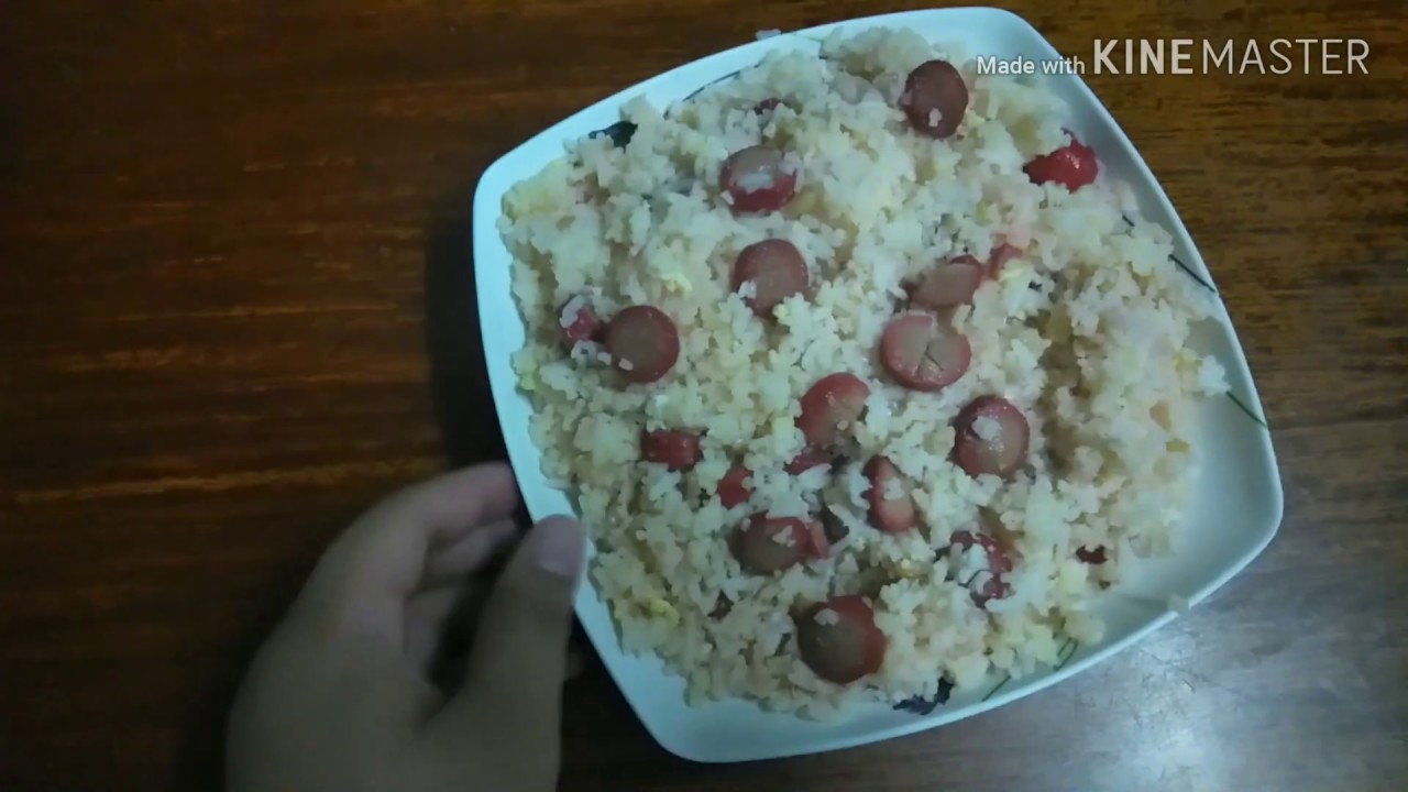 How to cook fried rice with hotdog and egg 😋 - YouTube