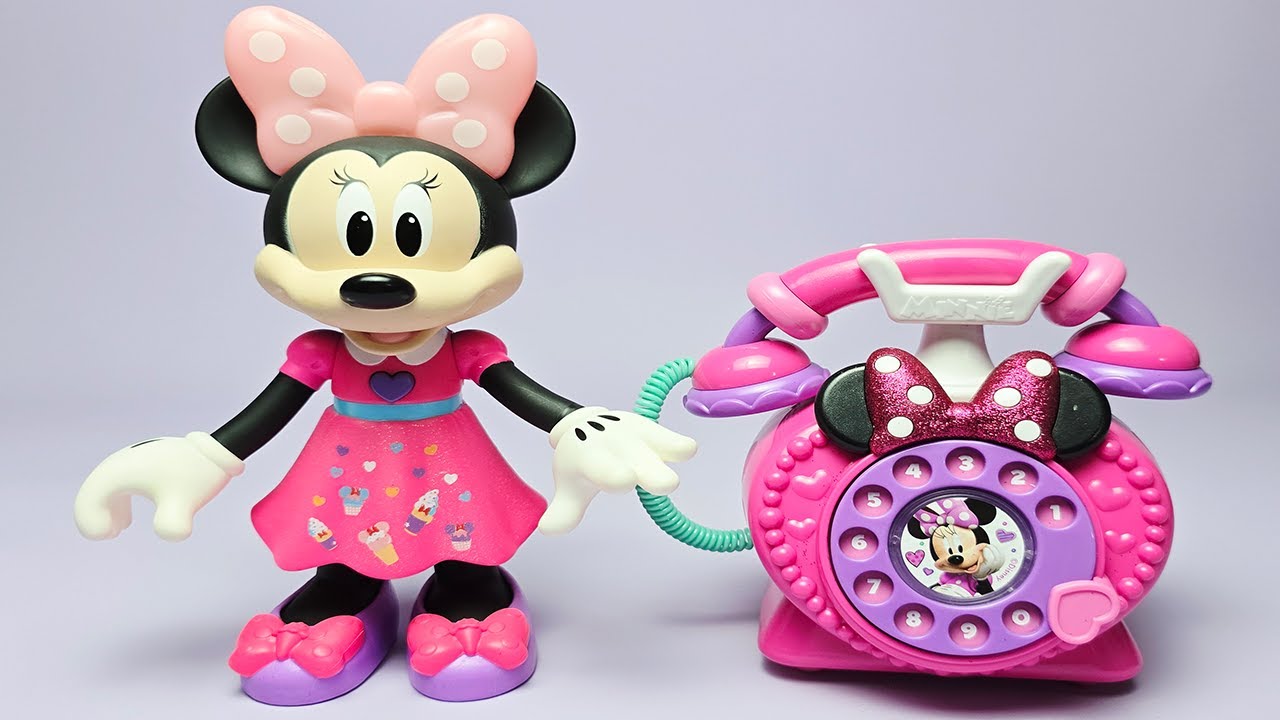 Disney Minnie Mouse Ring Me Rotary Phone Set Satisfying with Unboxing ...