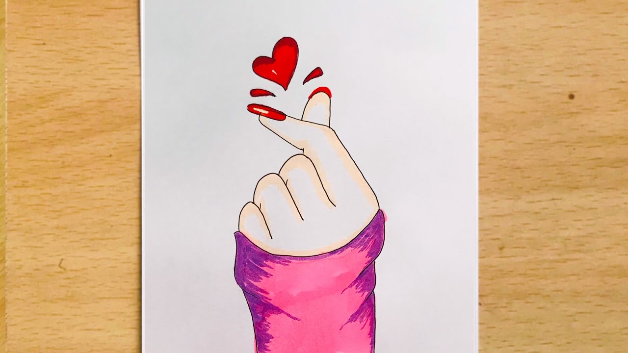 How to Draw Tumblr Korean Heart Easy Step by Step | Pencil Sketch - YouTube