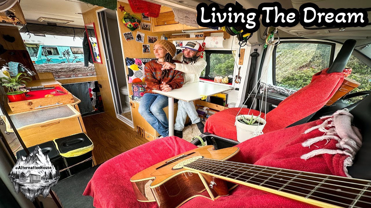Musician Couple Converts Van into Stunning Home on Wheels - YouTube