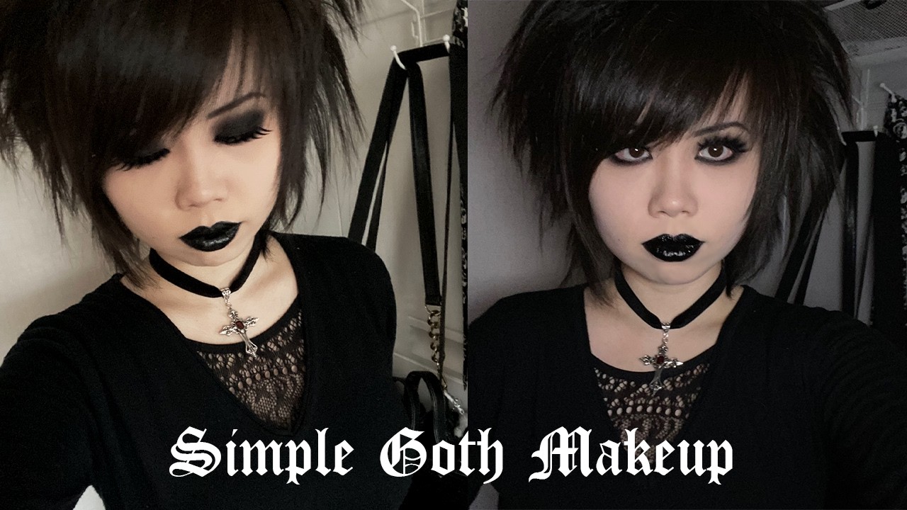 Simple goth makeup tutorial - YouTube