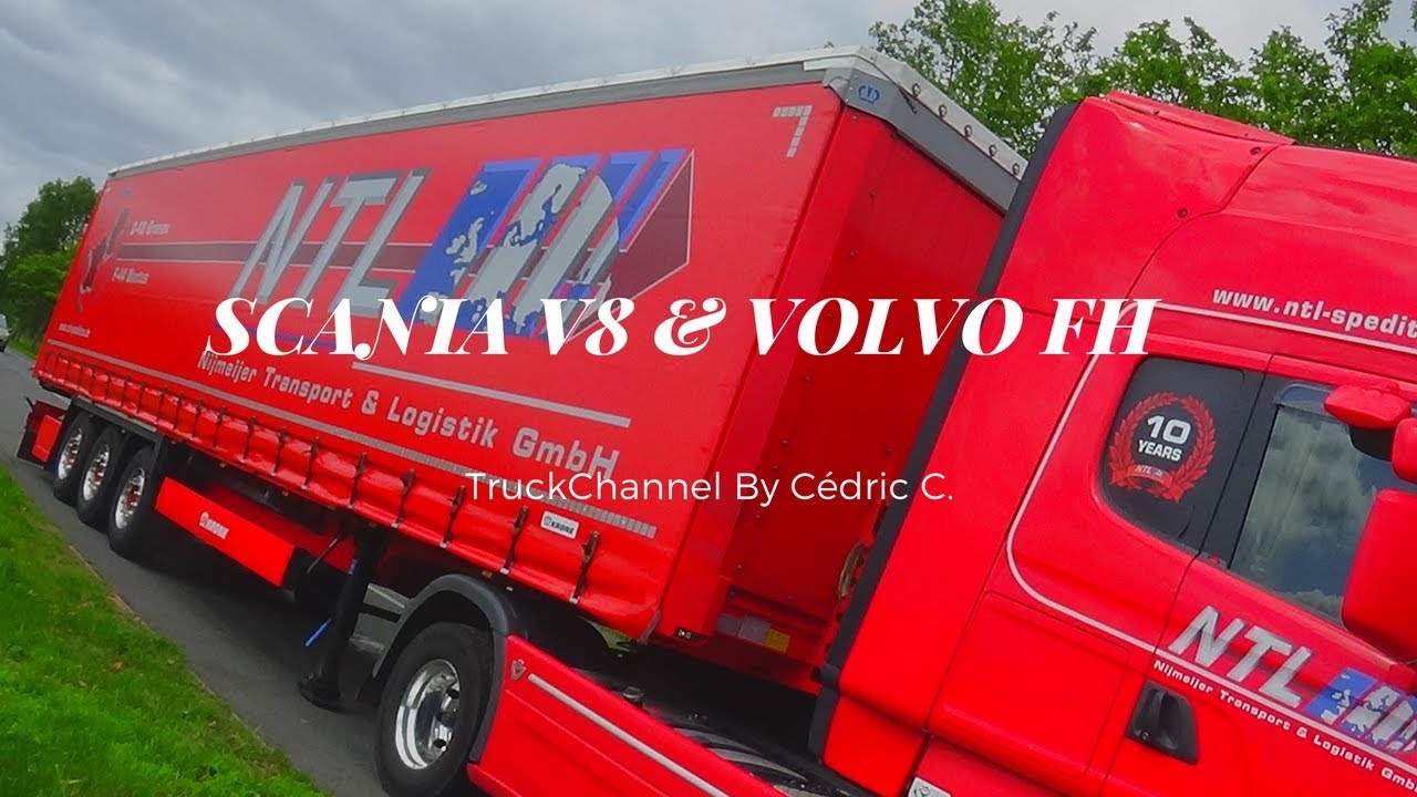 Scania V8 and Volvo Fh Spedition NTL. - YouTube