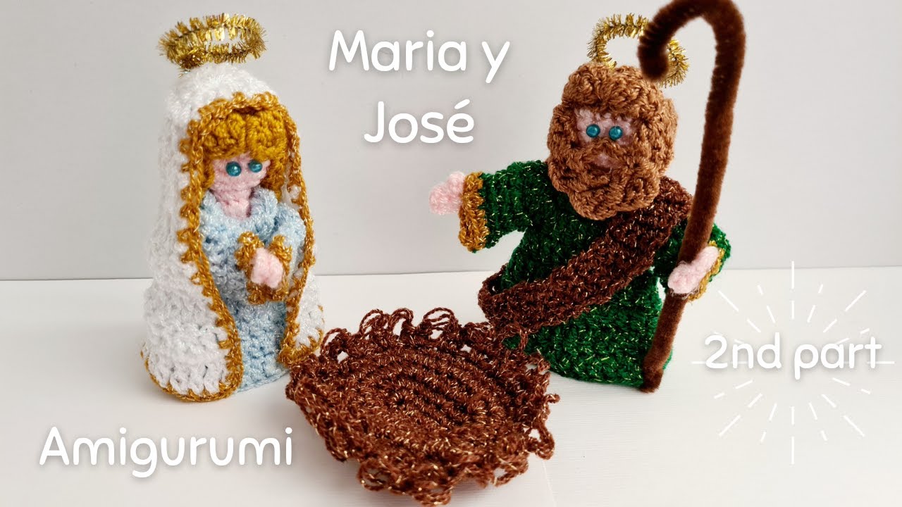PARTE 2🌟 María y José 🌟 Amigurumi en CROCHET | Cabeza y decorado final ...