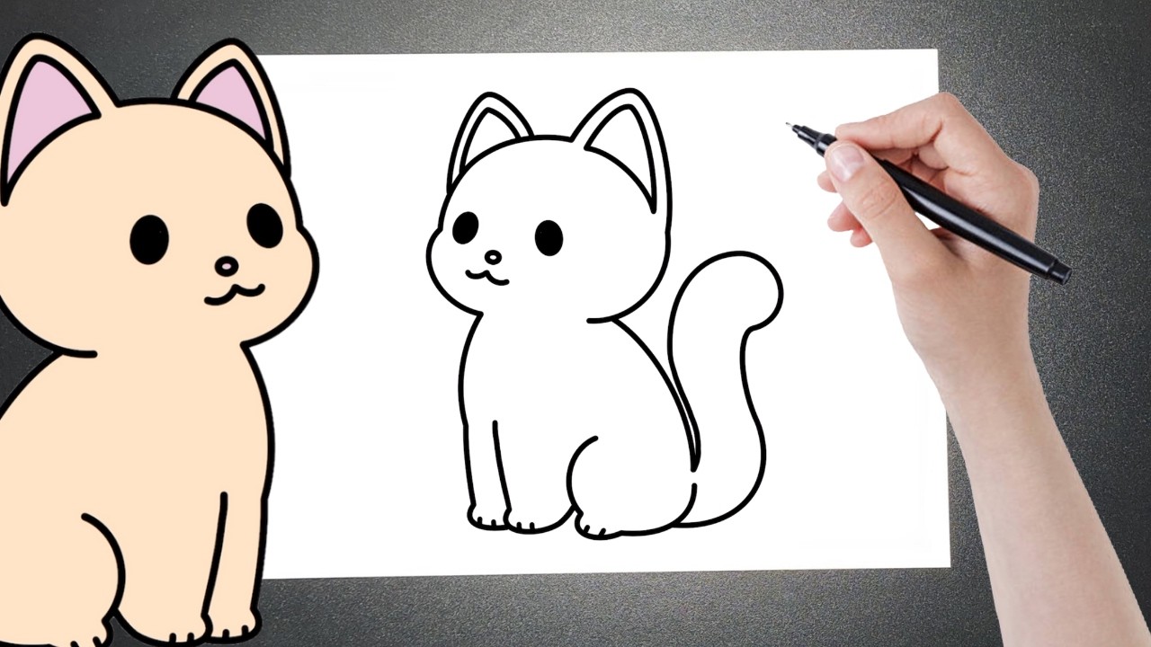 COMO DESENHAR UM GATO - HOW TO DRAW A CAT - COMO DIBUJAR UN GATO - YouTube